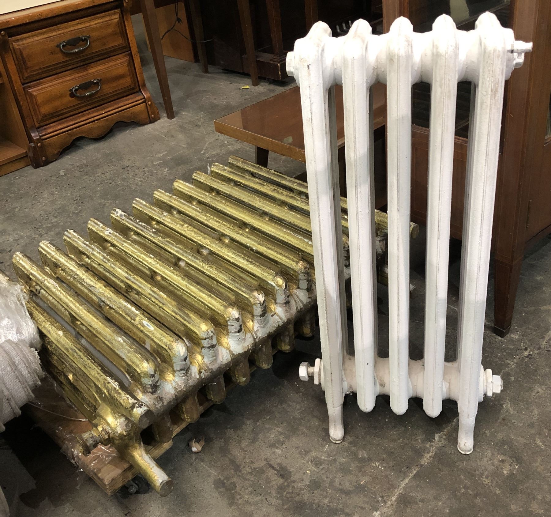 Group of 2 heavy metal hot water radiators