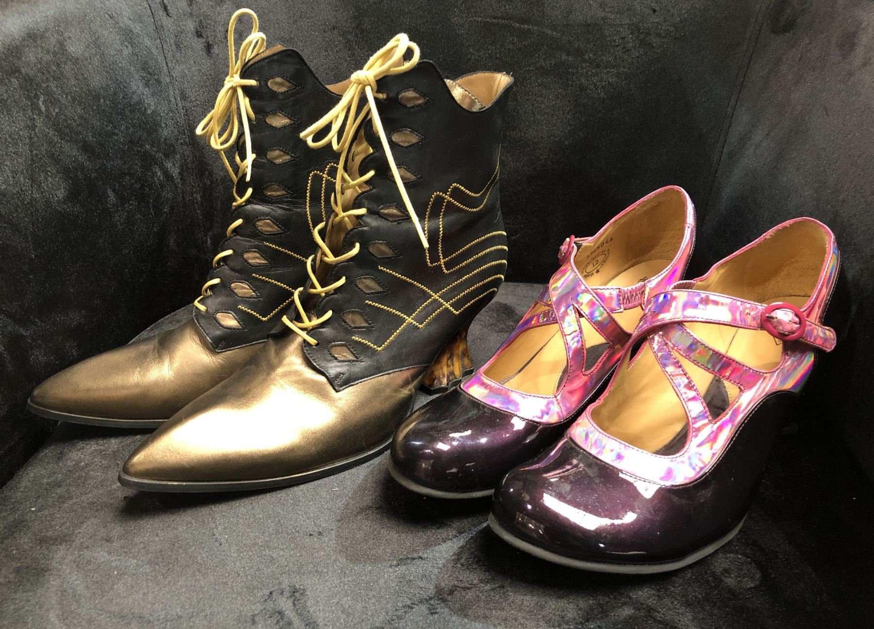 2 Pair of John Fluevog shoes from a movie set, size 12