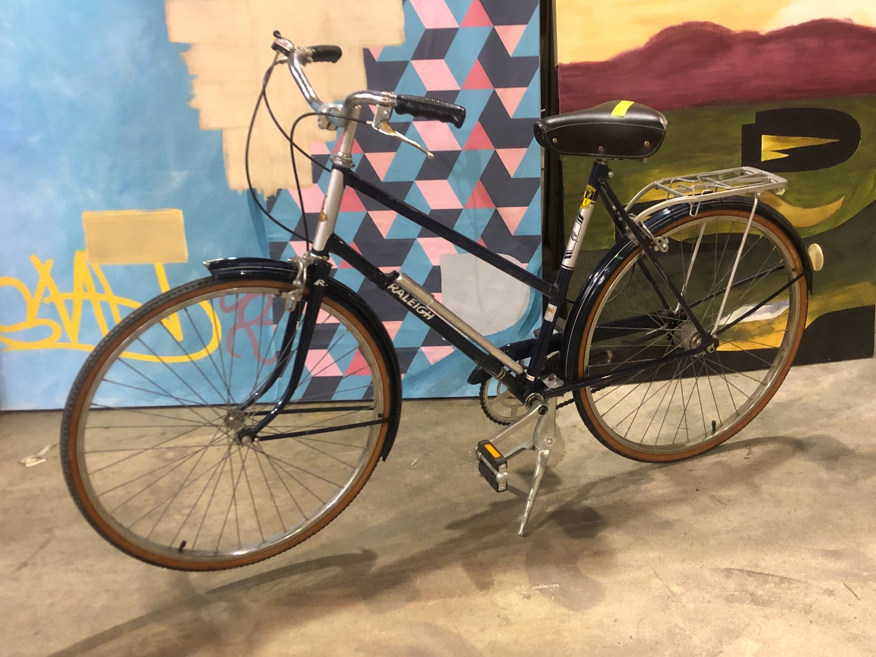 Raleigh black bicycle