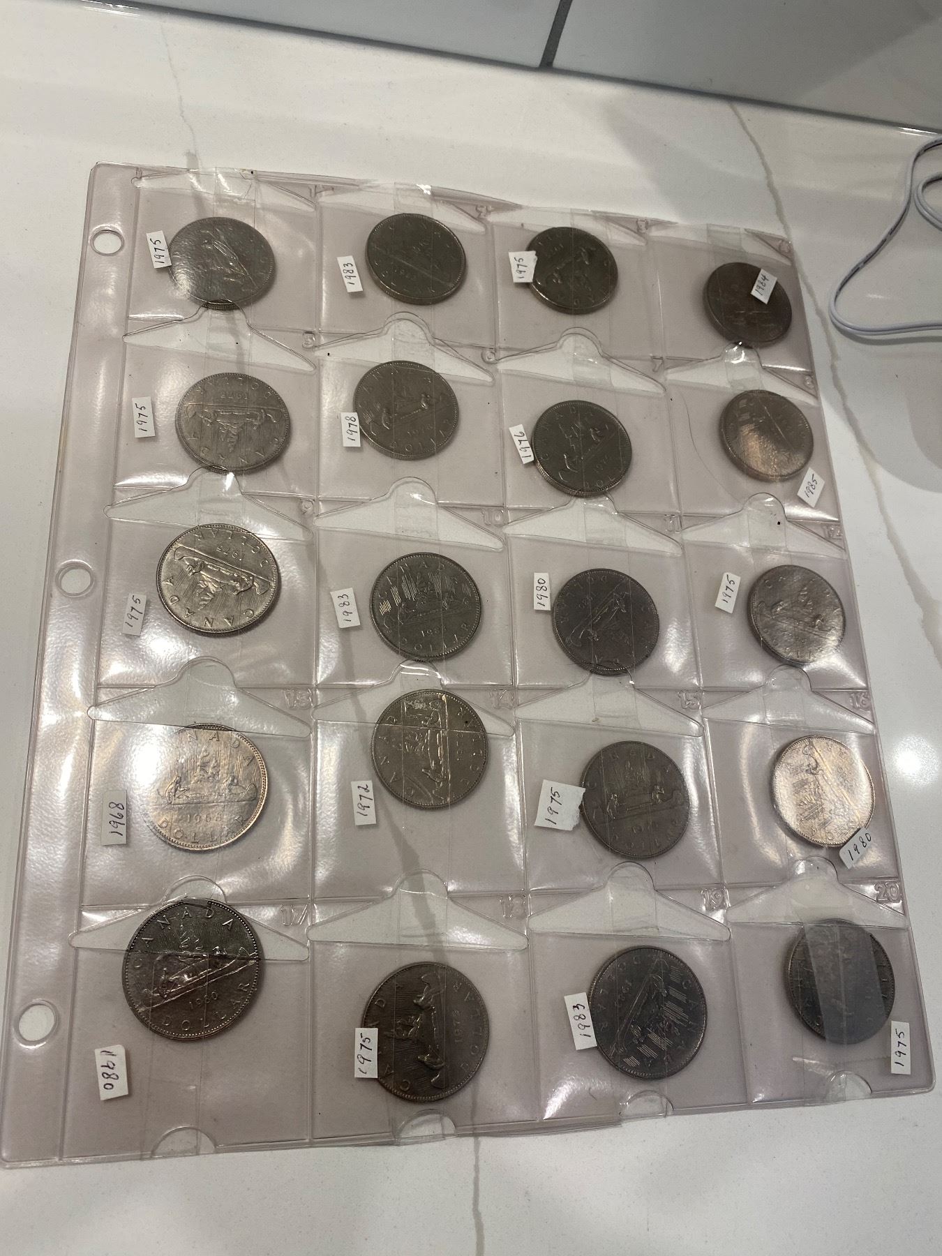 Set of 20 assorted Canada $1 coins
