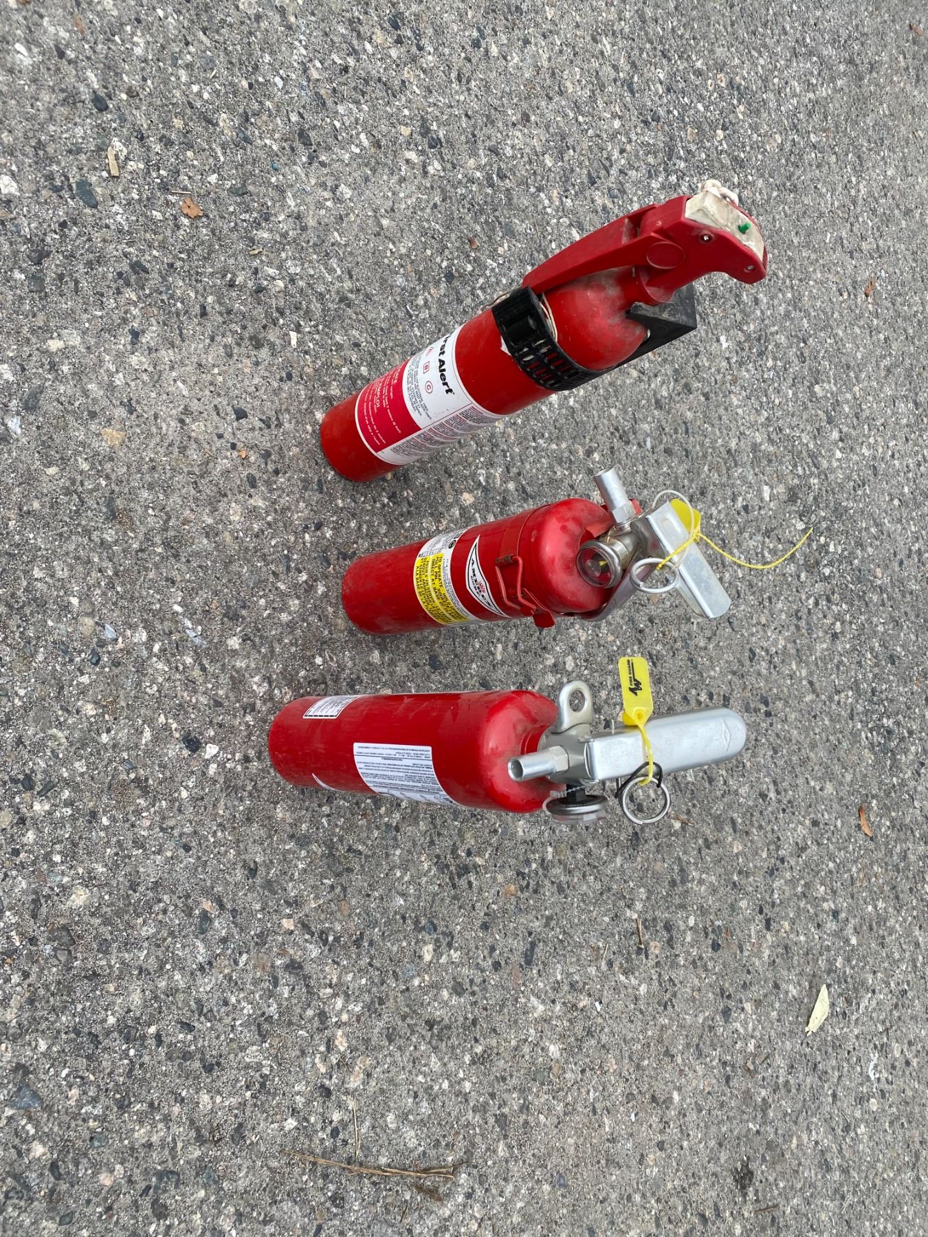 3 fire extinguishers