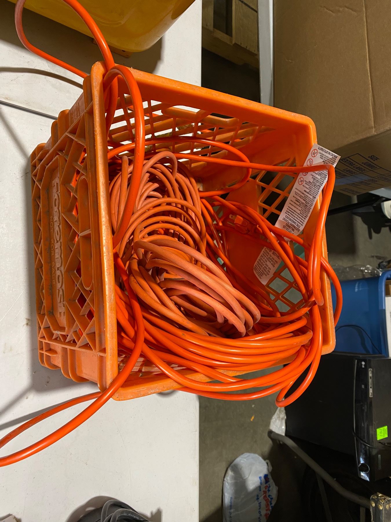 Crate and extension cord