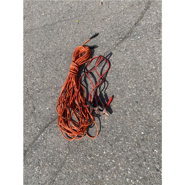 Extension cord and jumper cables