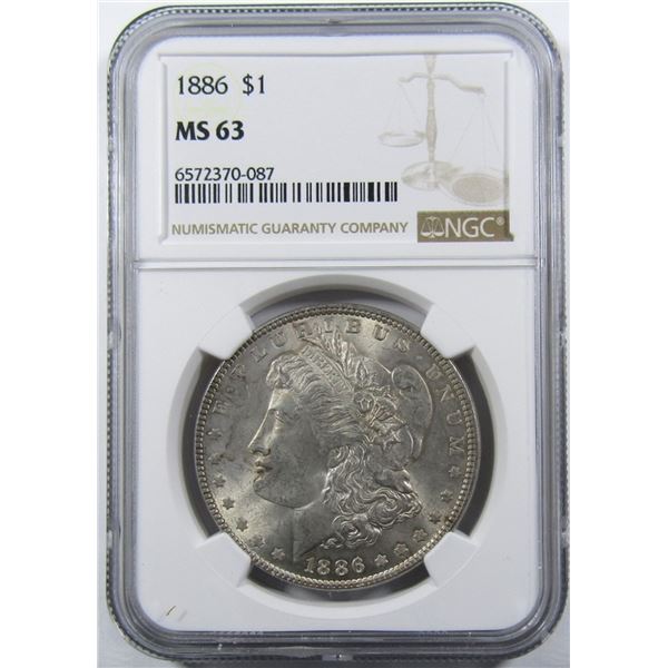 1886 MORGAN DOLLAR NGC MS-63