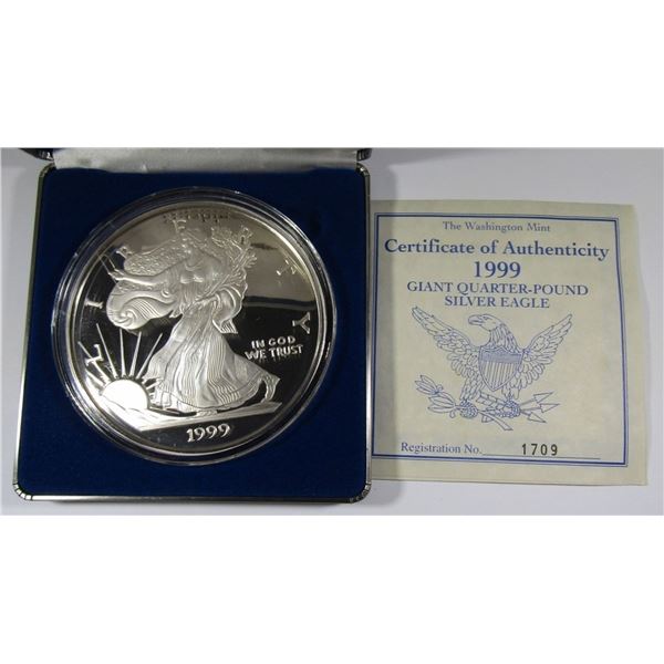 GIANT QUARTER POUND .999 "SILVER EAGLE"