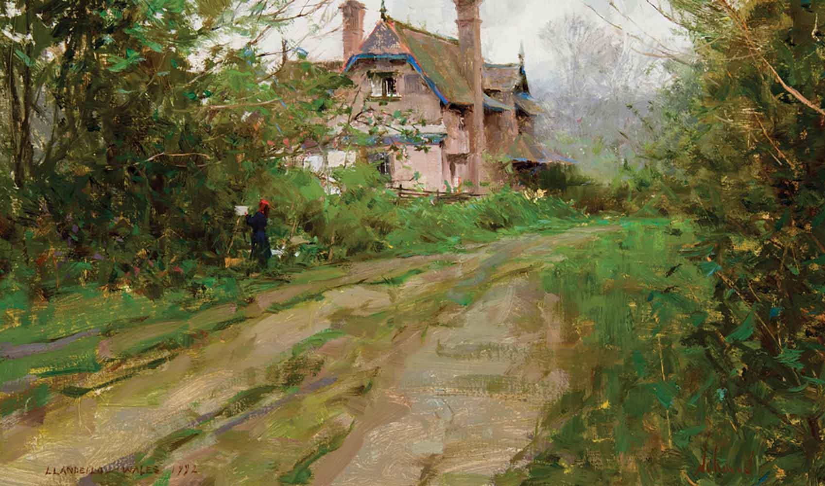 Richard Schmid-Nancy Painting the Blue Cottage