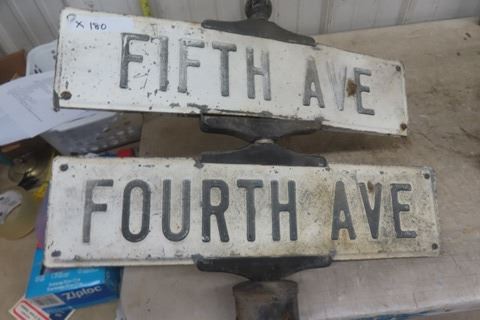Double Sided Fourth + Fifth Ave Road Signs