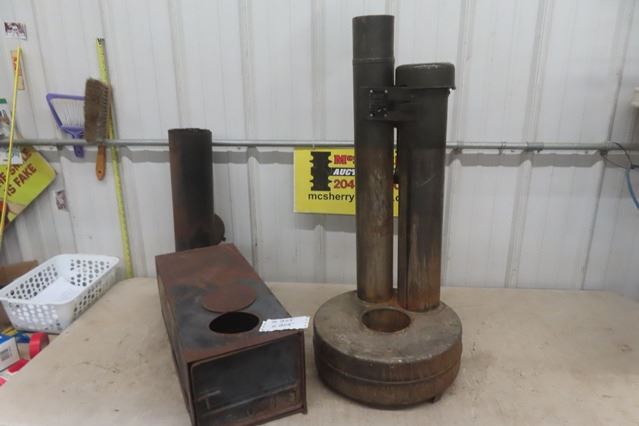 Liquid Fuel Fired Immersion Heater - Steel Wood Stove Box with Pipe