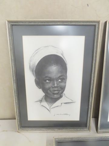 5 Framed Portraits - J MacDonald Henry 21'' x 15'' - Charcoal Drawn?