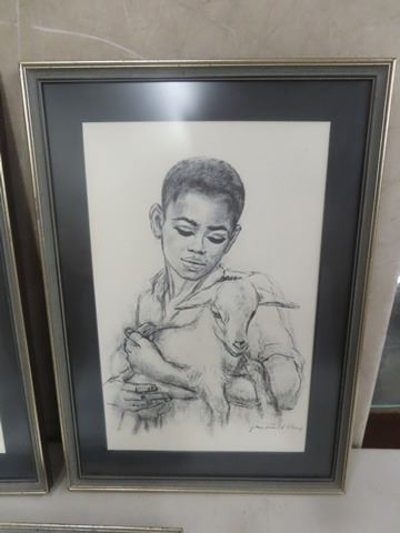 5 Framed Portraits - J MacDonald Henry 21'' x 15'' - Charcoal Drawn?