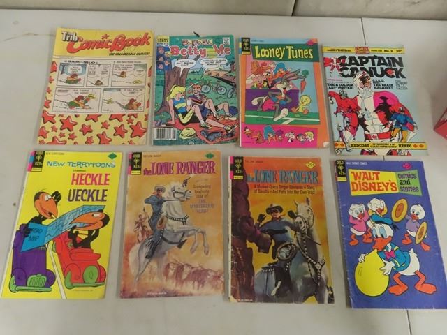 8 Assorted Comics - 25 Cent Gold Keys, Trib Comics, Archie, Captain Canuk