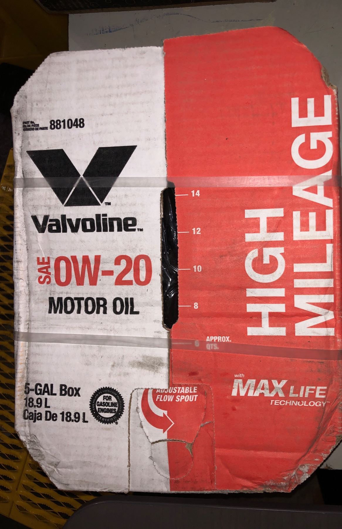 Valvoline - Five - GAL Box - SAE0W-20 Motor oil