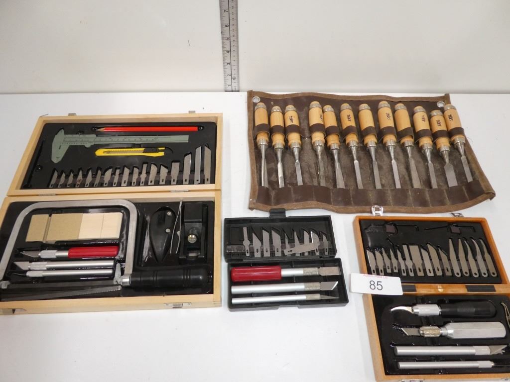 wood chisel set, caliper, knife sets