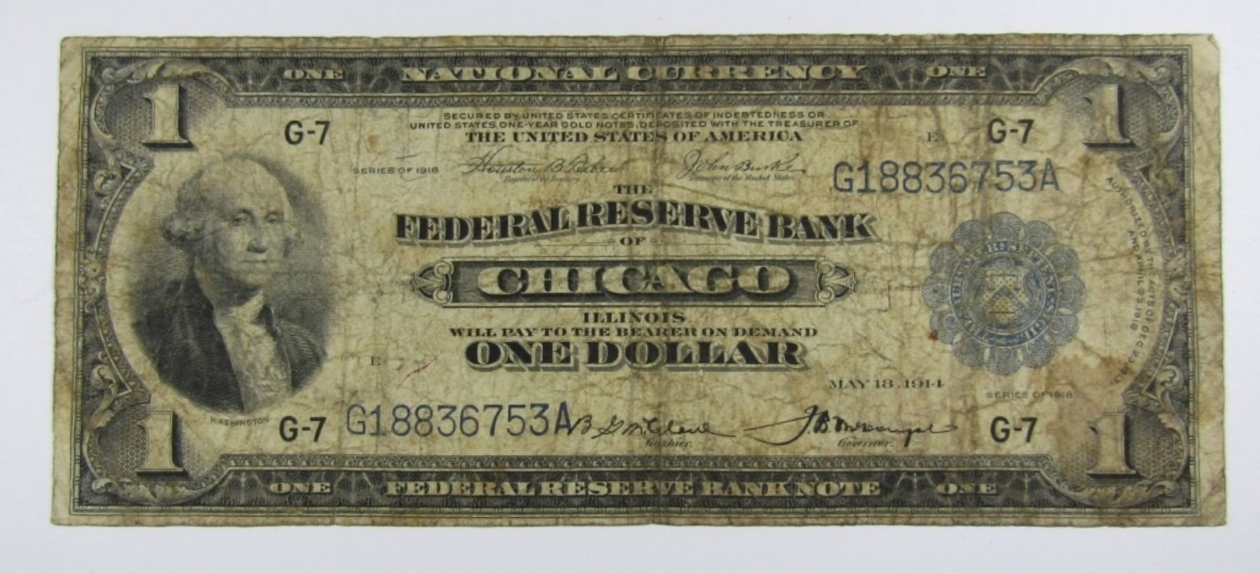 1914 $1 NATIONAL CURRENCY - CHICAGO