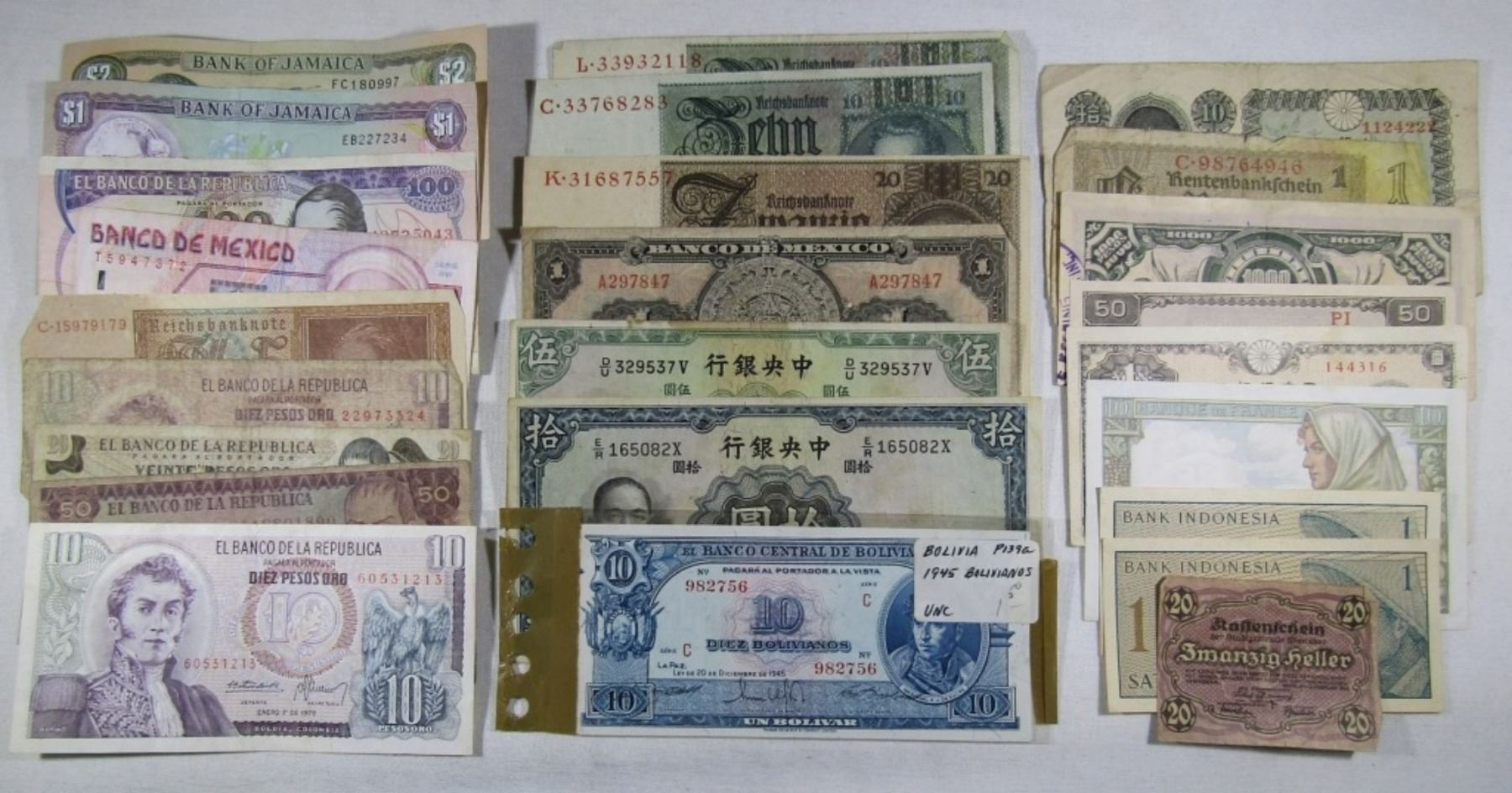 25 pc FOREIGN CURRENCY / PAPER MONEY
