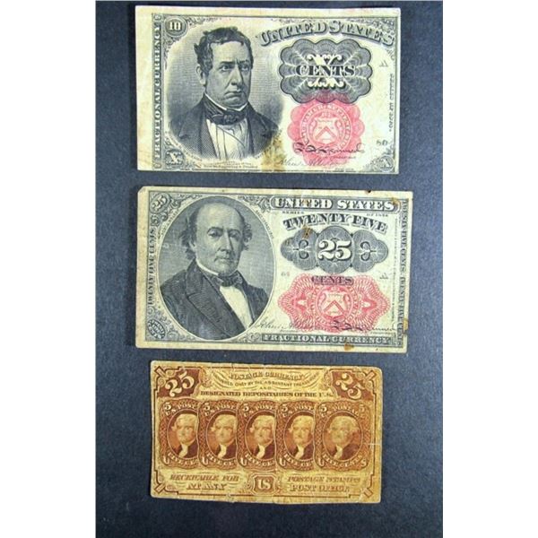 (3) U.S. FRACTIONAL NOTES - ALL DIFFERENT