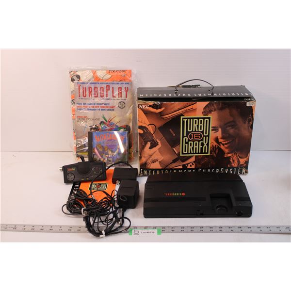 Vintage Turbo Grafx 16 Rare 1990s Video Game Console Complete With Box Bodnarus Auctioneering
