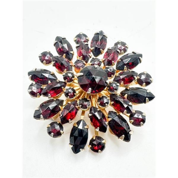 RUBY RED COLOR STONE BROOCH