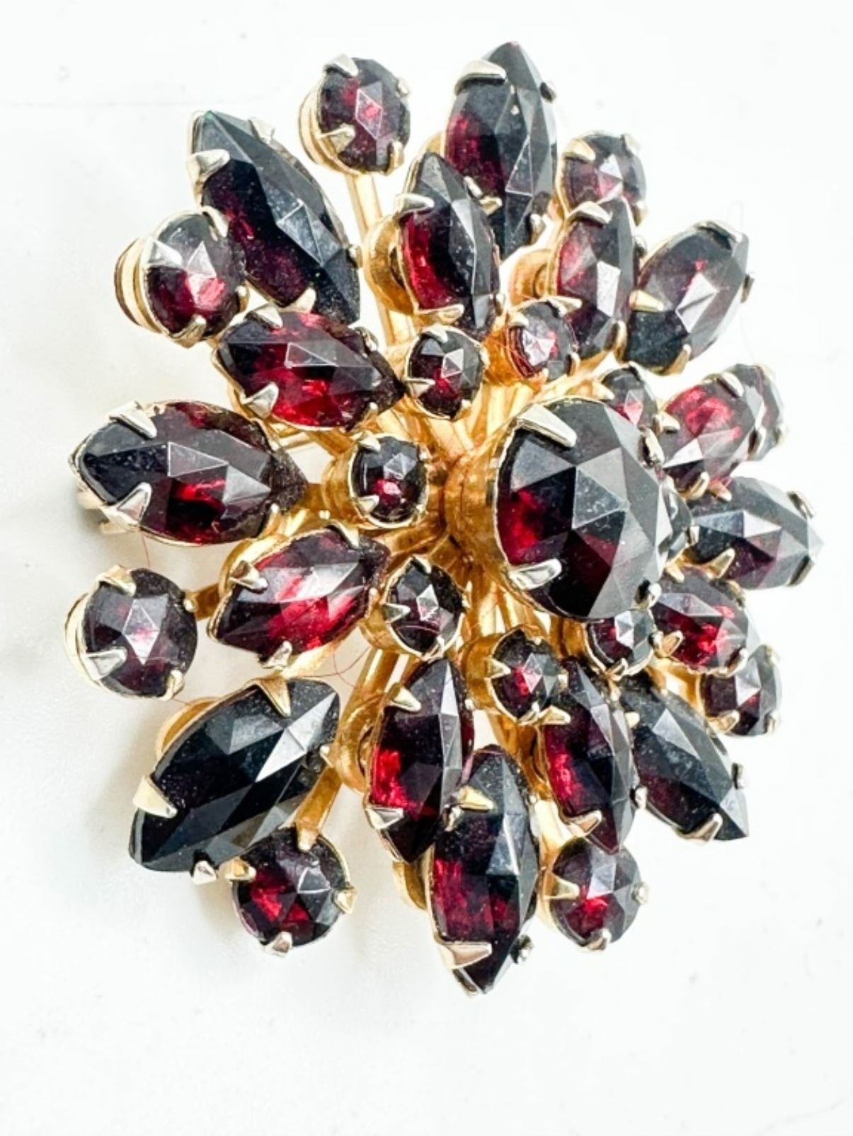 RUBY RED COLOR STONE BROOCH