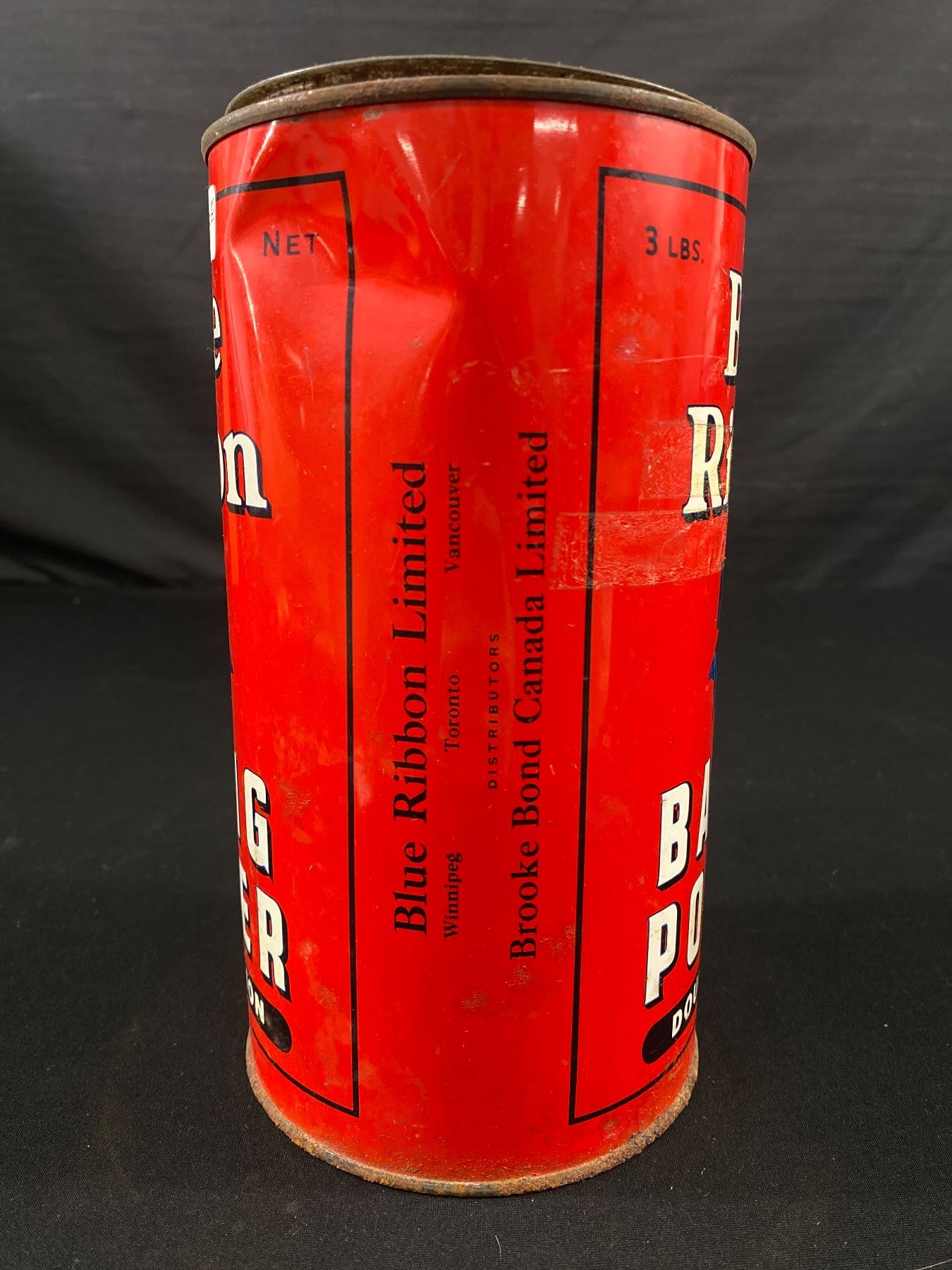 Vintage Blue Ribbon Baking Powder Can