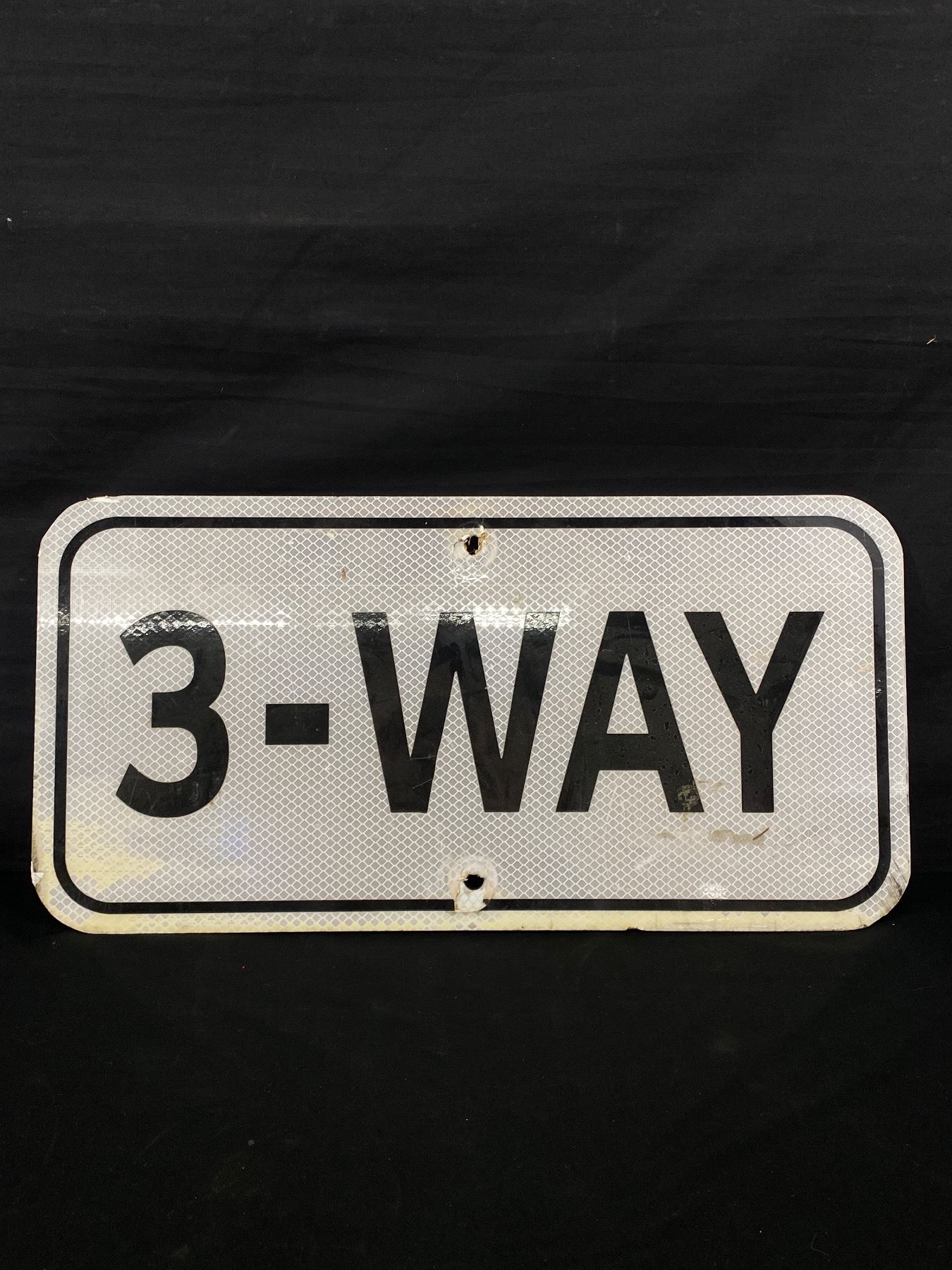 Metal 3 Way Sign. Approx. 17 1/2" x 9"