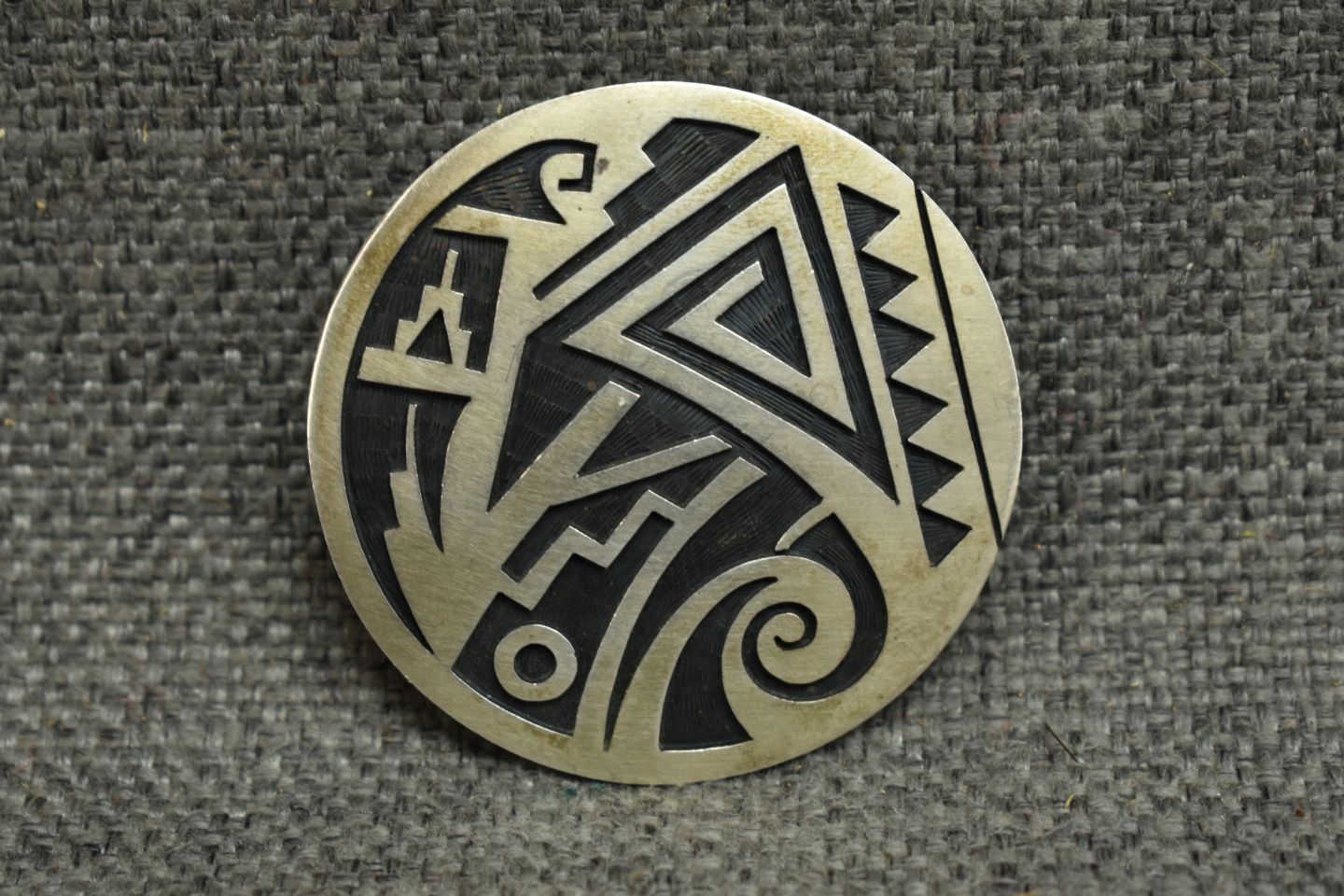 HOPI INDIAN SILVER PIN/PENDANT BY HAROLD LOMAYAKTEWA
