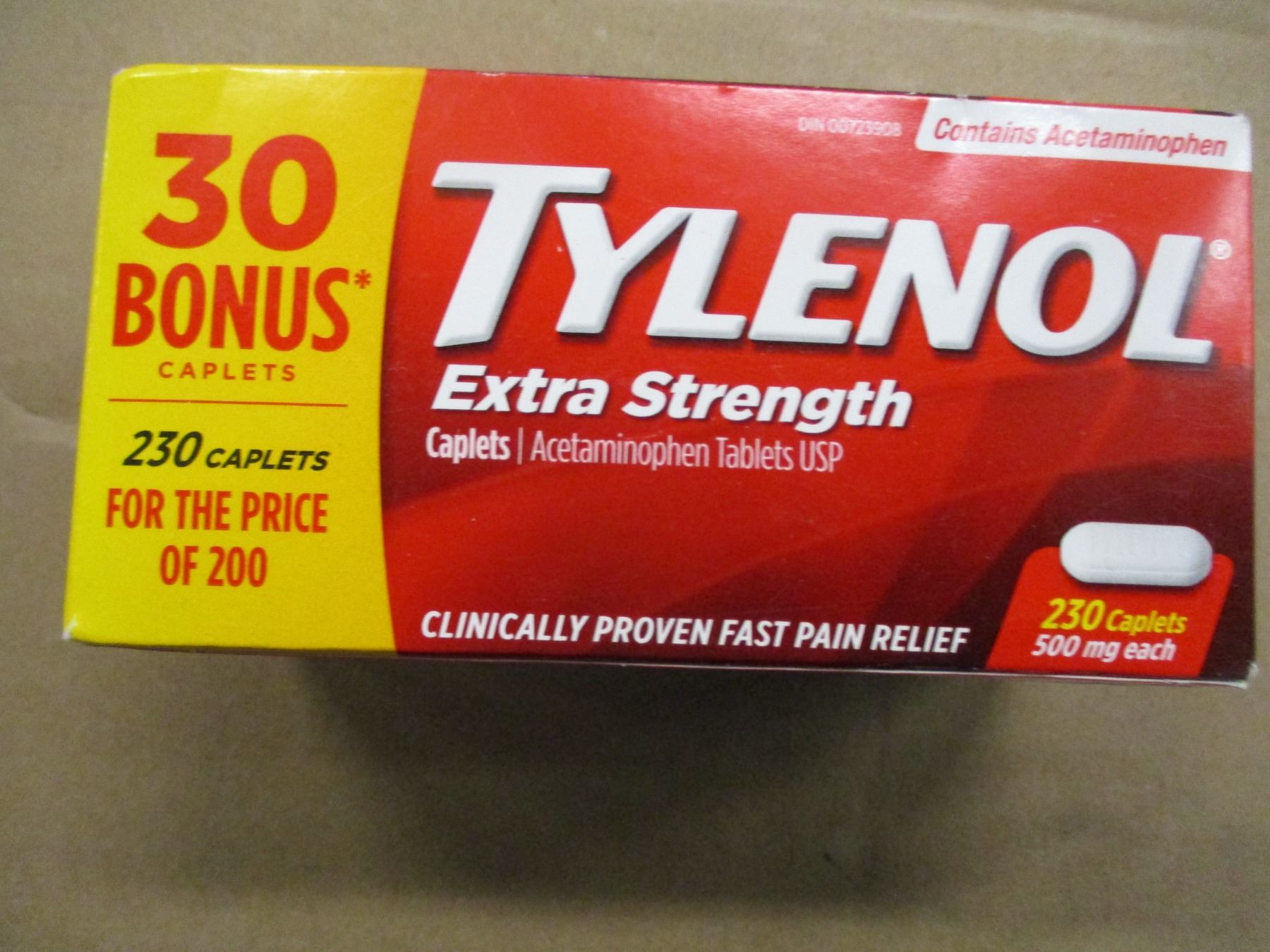 TYLENOL EXTRA STRENGTH TABLETS (230) - PER BOX