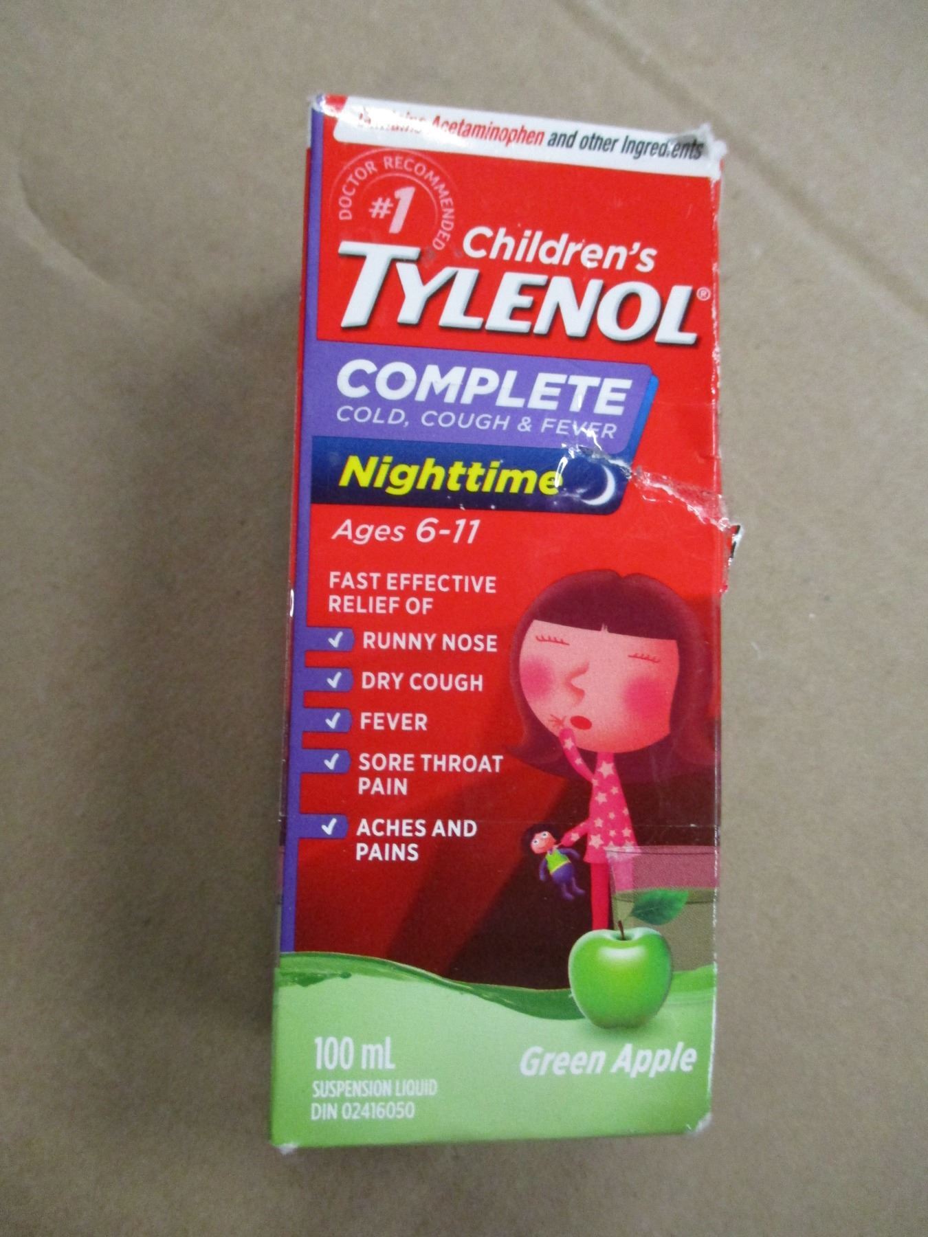 TYLENOL CHILDREN'S COUGH SYRUP GREEN APPLE (100 ML)