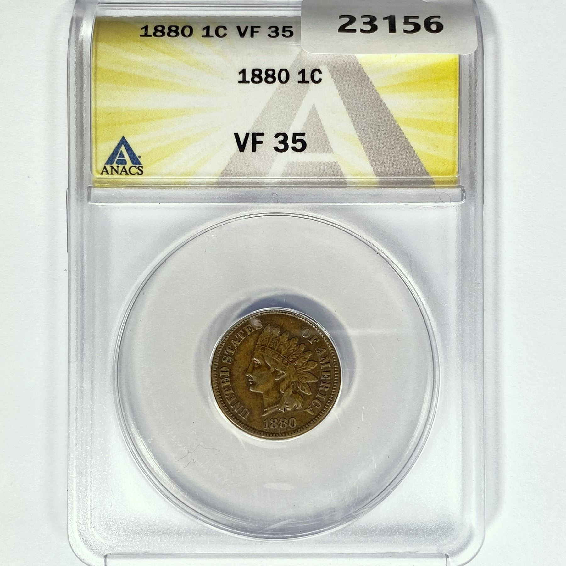 1880 Indian Head Cent ANACS VF35