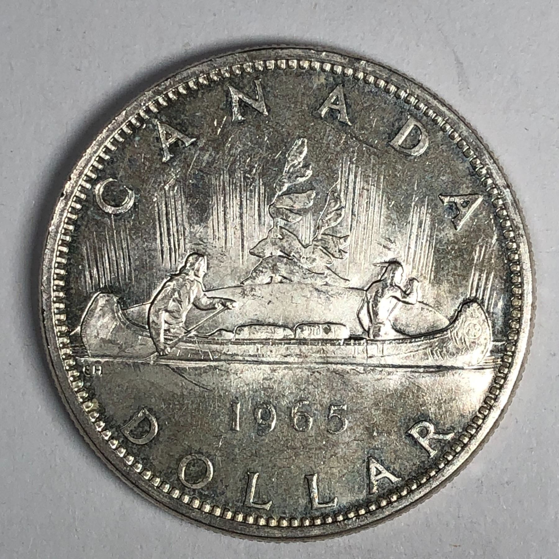 1965 Queen Elizabeth II Canadian Silver Dollar UNC