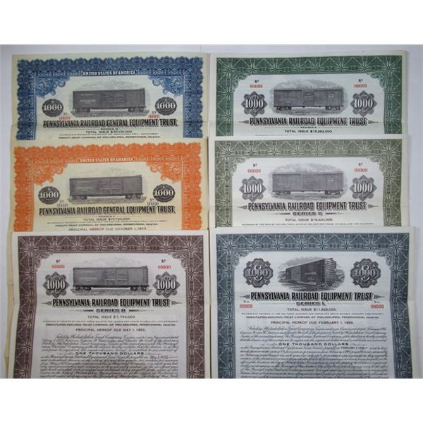 Pennsylvania Railroad Unlisted And Uncataloged Specimen Bond Assortment