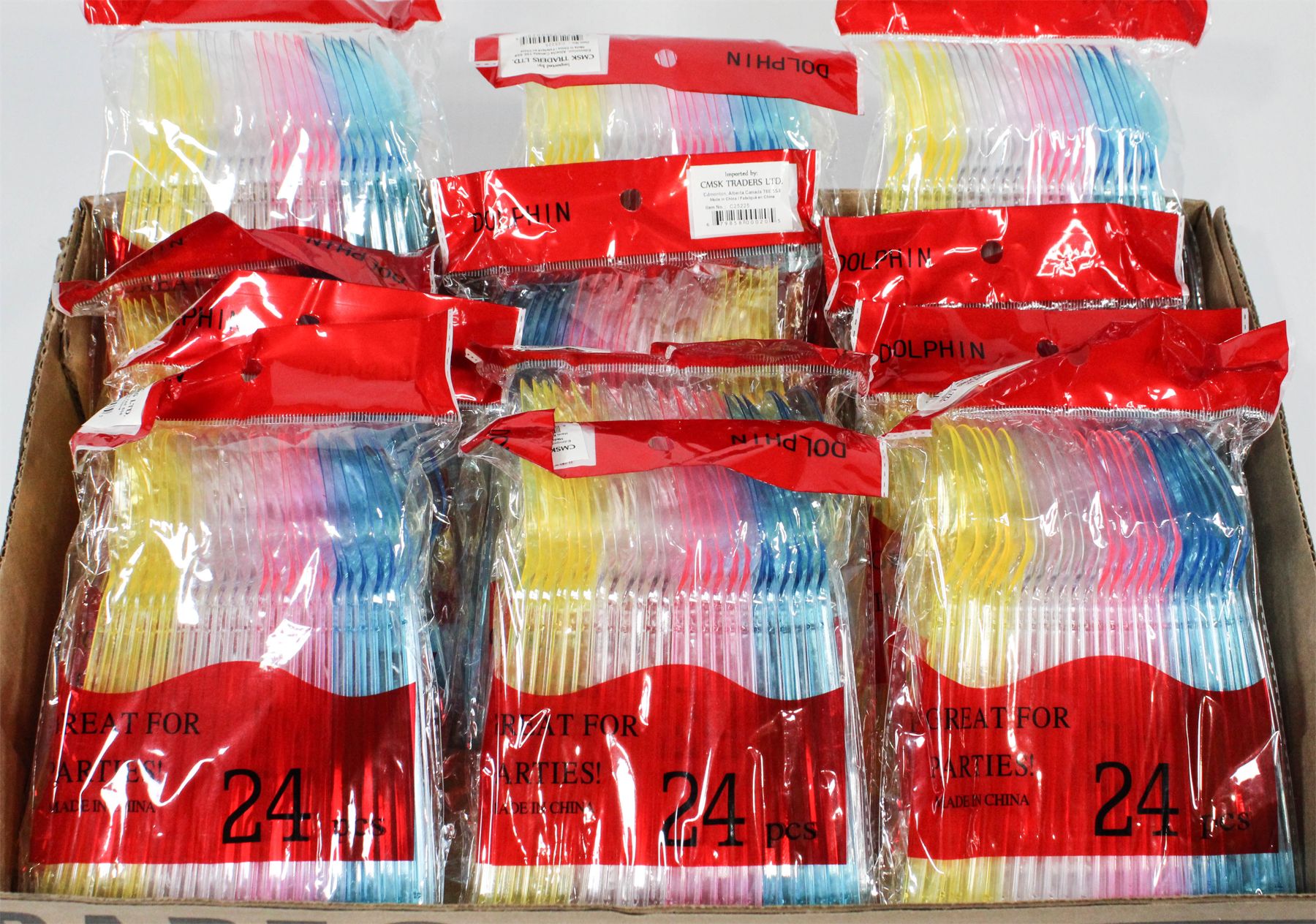 ASSORTED MULTI-COLORED DISPOSABLE SPOONS