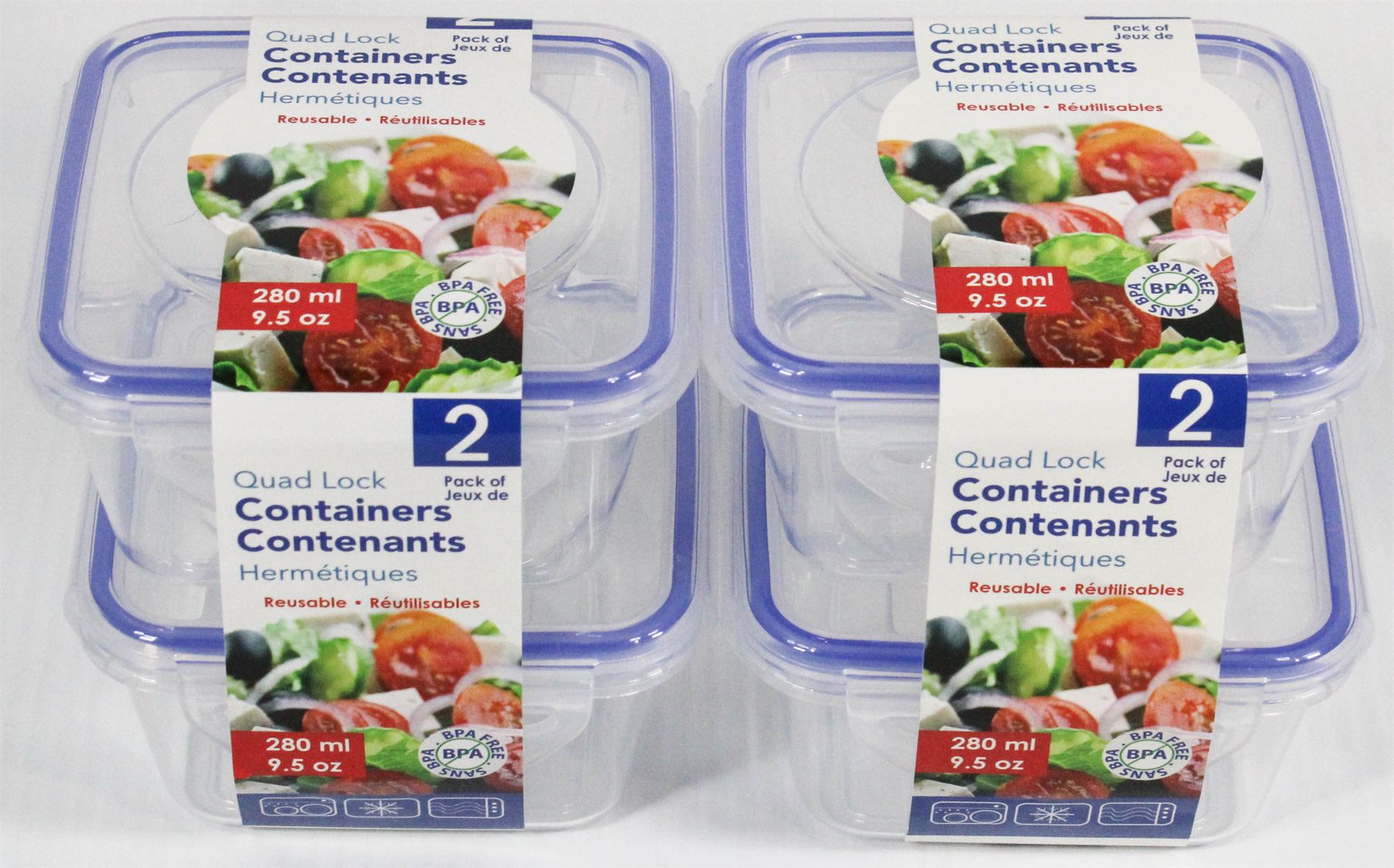 4 QUAD LOCK FOOD CONTAINERS