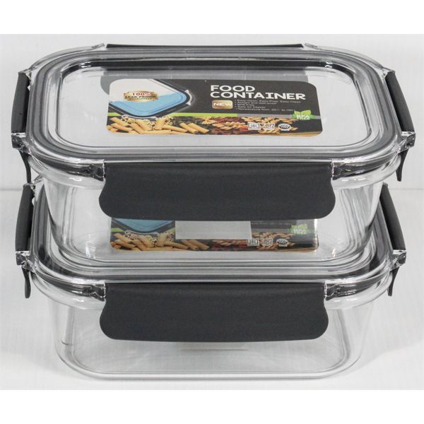 2 HEAVY DUTY PLASTIC CLICK AND LOCK CONTAINERS