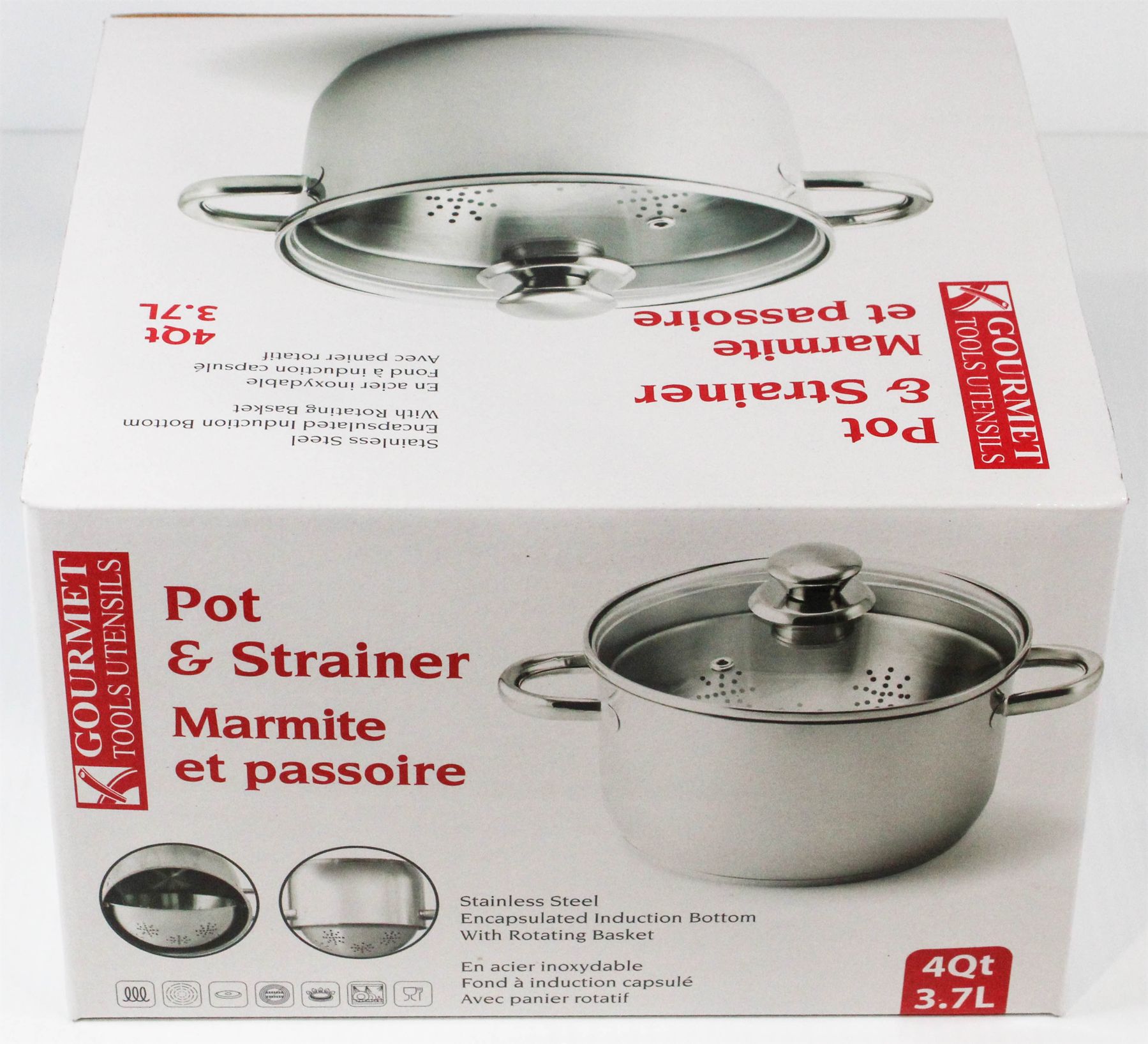 GOURMET TOOLS POT AND STRAINER - 3.7L (4QT)