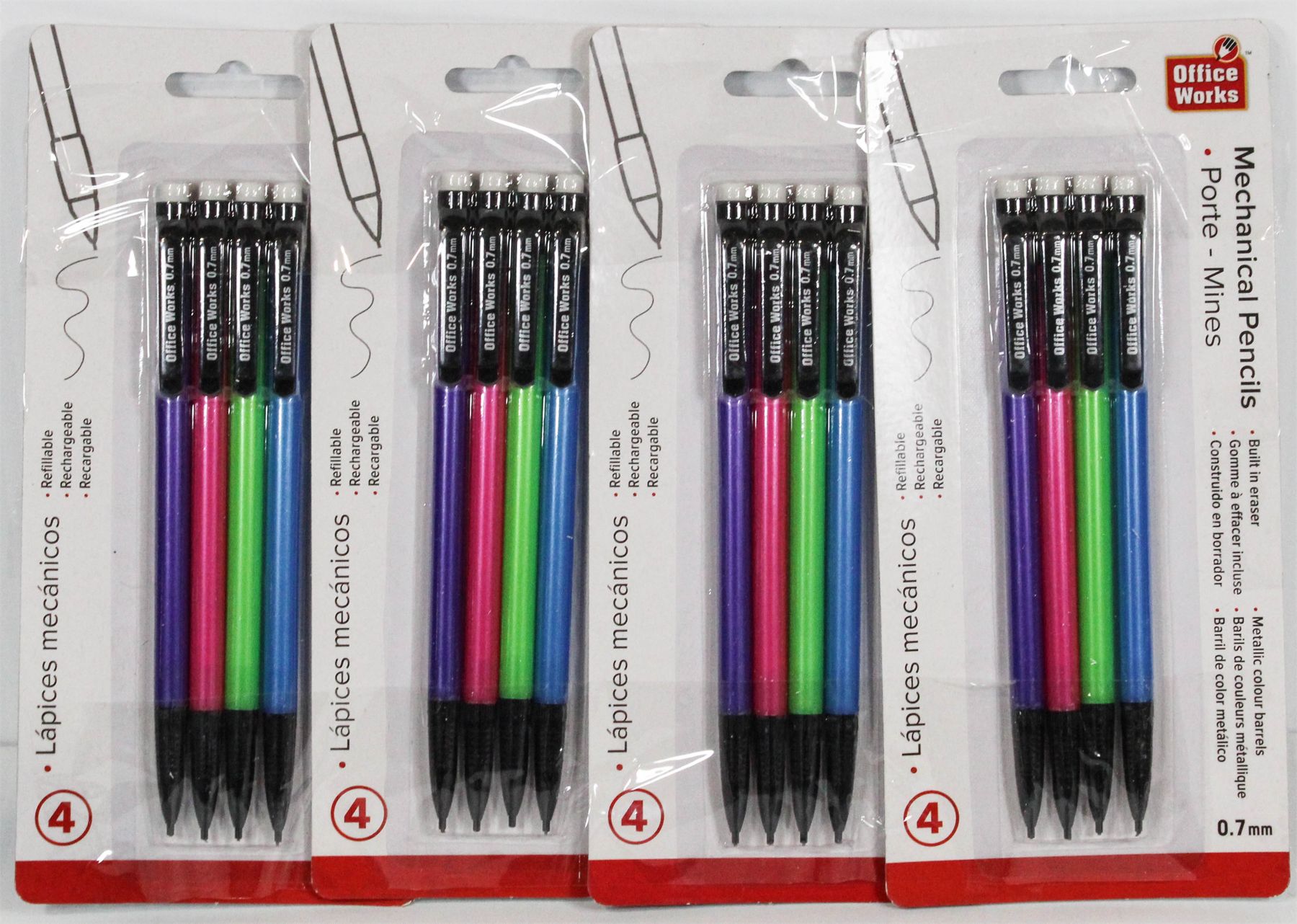 16 OFFICE WORKS REFILLABLE MECHANICAL PENCILS