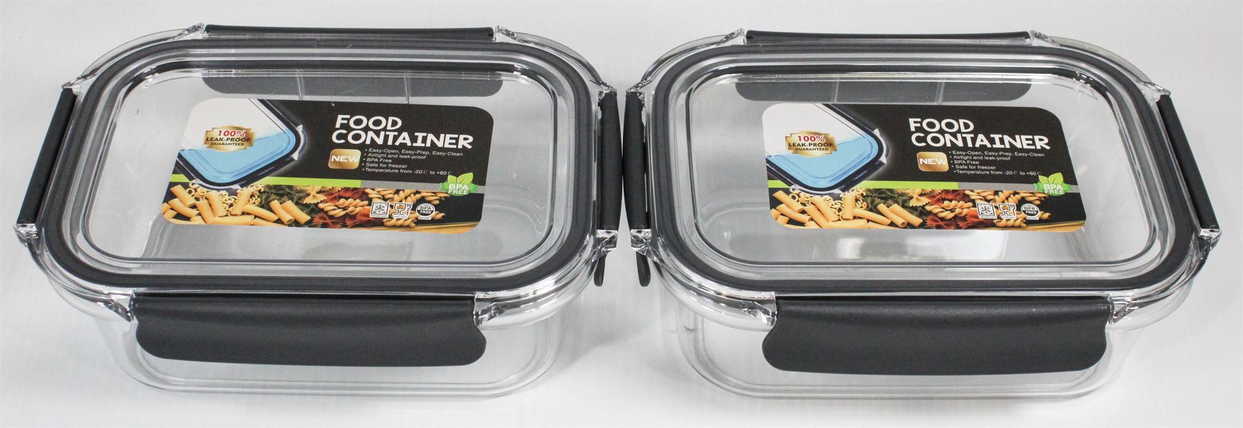 2 HEAVY DUTY PLASTIC CLICK AND LOCK CONTAINERS