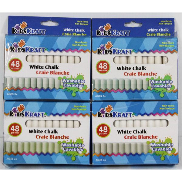 4 KIDSKRAFT WHITE CHALK, 48 PCS/ BOX