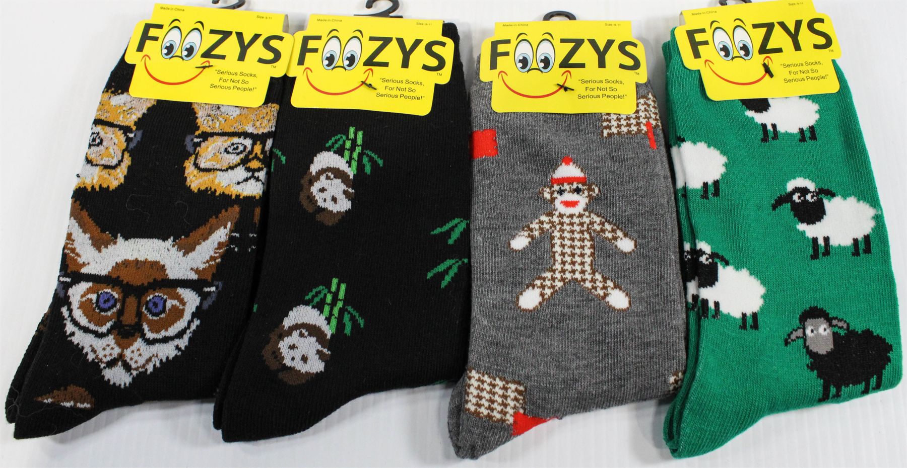 FOOZY'S SOCKS – SHEEP / SOCK MONKEY / PANDA / CAT