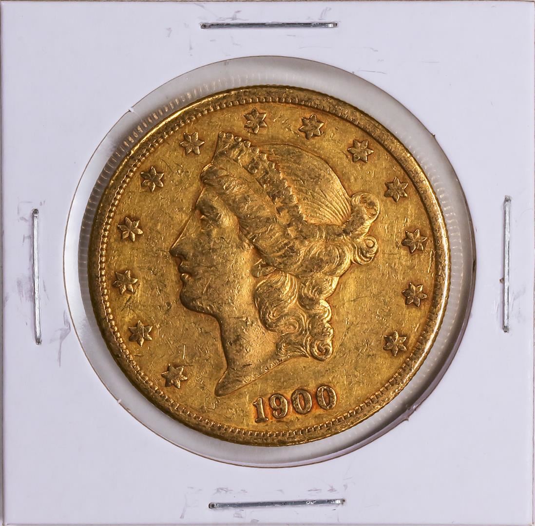 1900 $20 Liberty Head Double Eagle Gold Coin VF