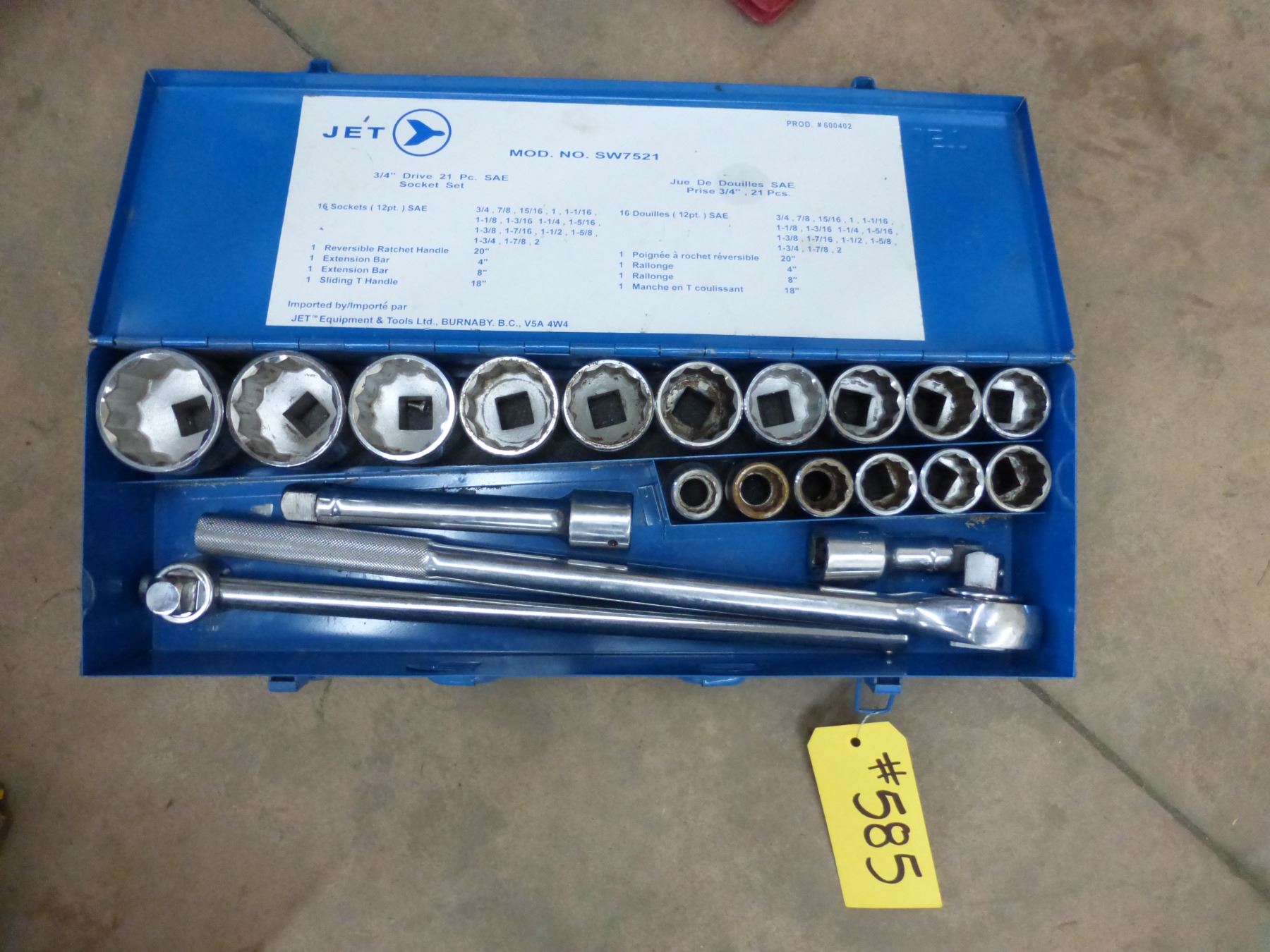 Jet 3/4" socket set