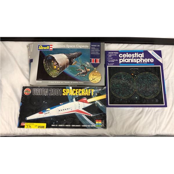 Group Of 3 Orion Spacecraft Revell Gemini Space Capsule Celestial Planisphere