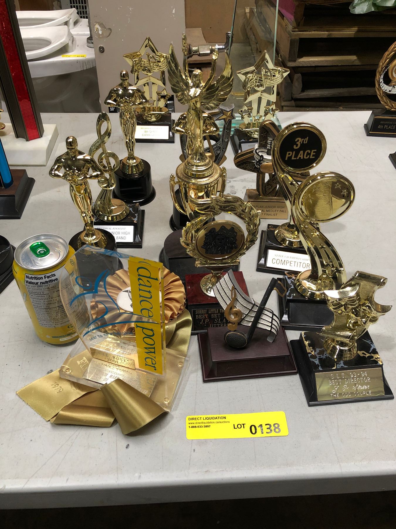 Large group of assorted trophies