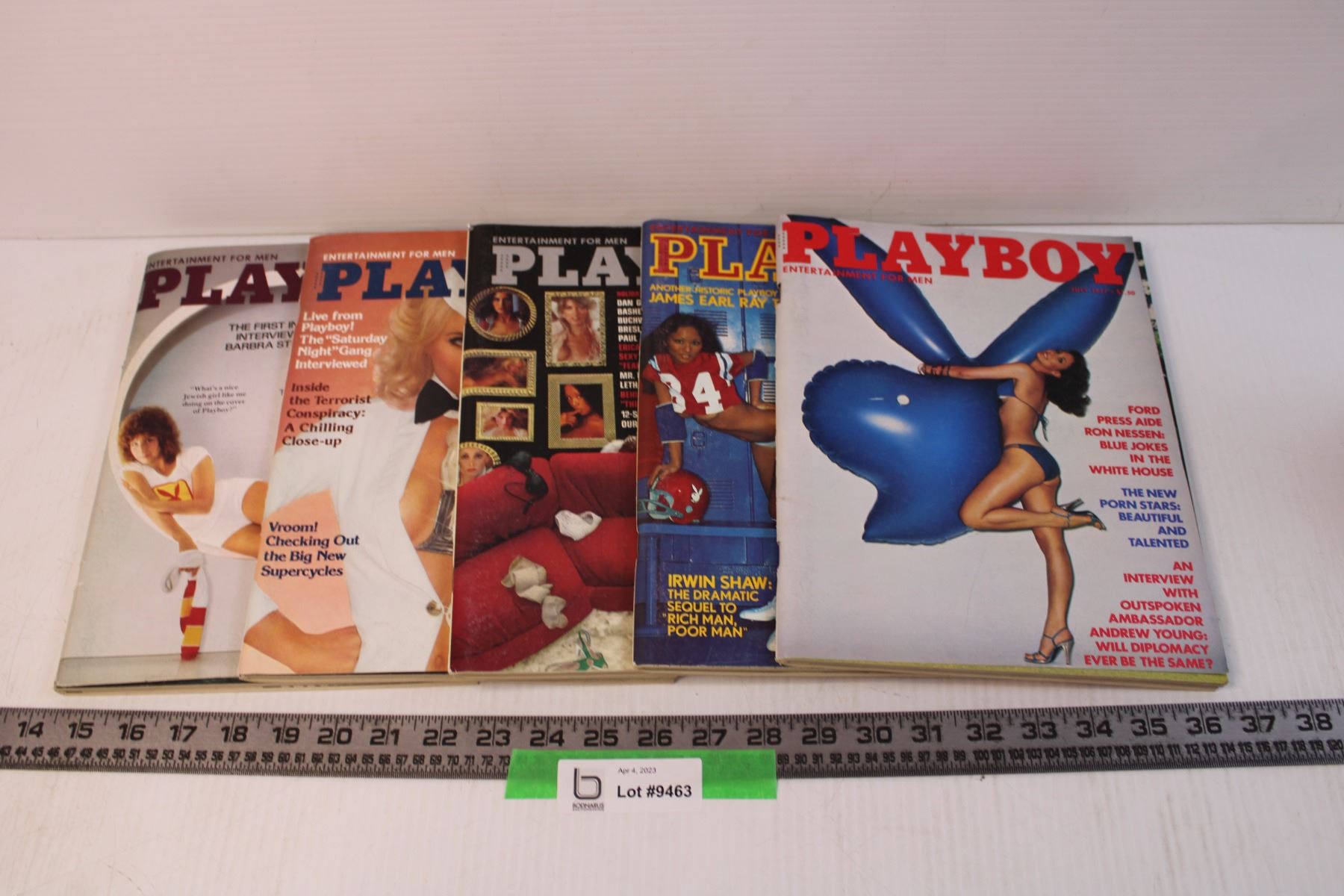 (5) Vintage Playboy Magazine - 1977 - Bodnarus Auctioneering