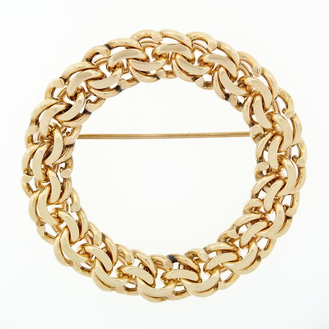 Vintage Tiffany & Co. 14k Yellow Gold Multi Chain Link Circle Wreath ...