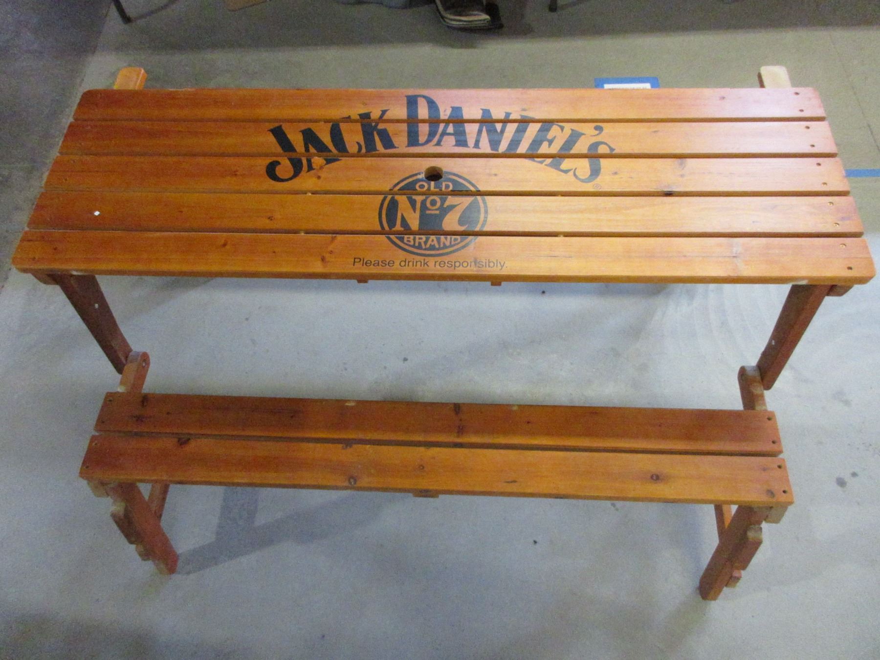 Jack Daniels Old No 7 Folding Table Bench- Great Condition- 60"W