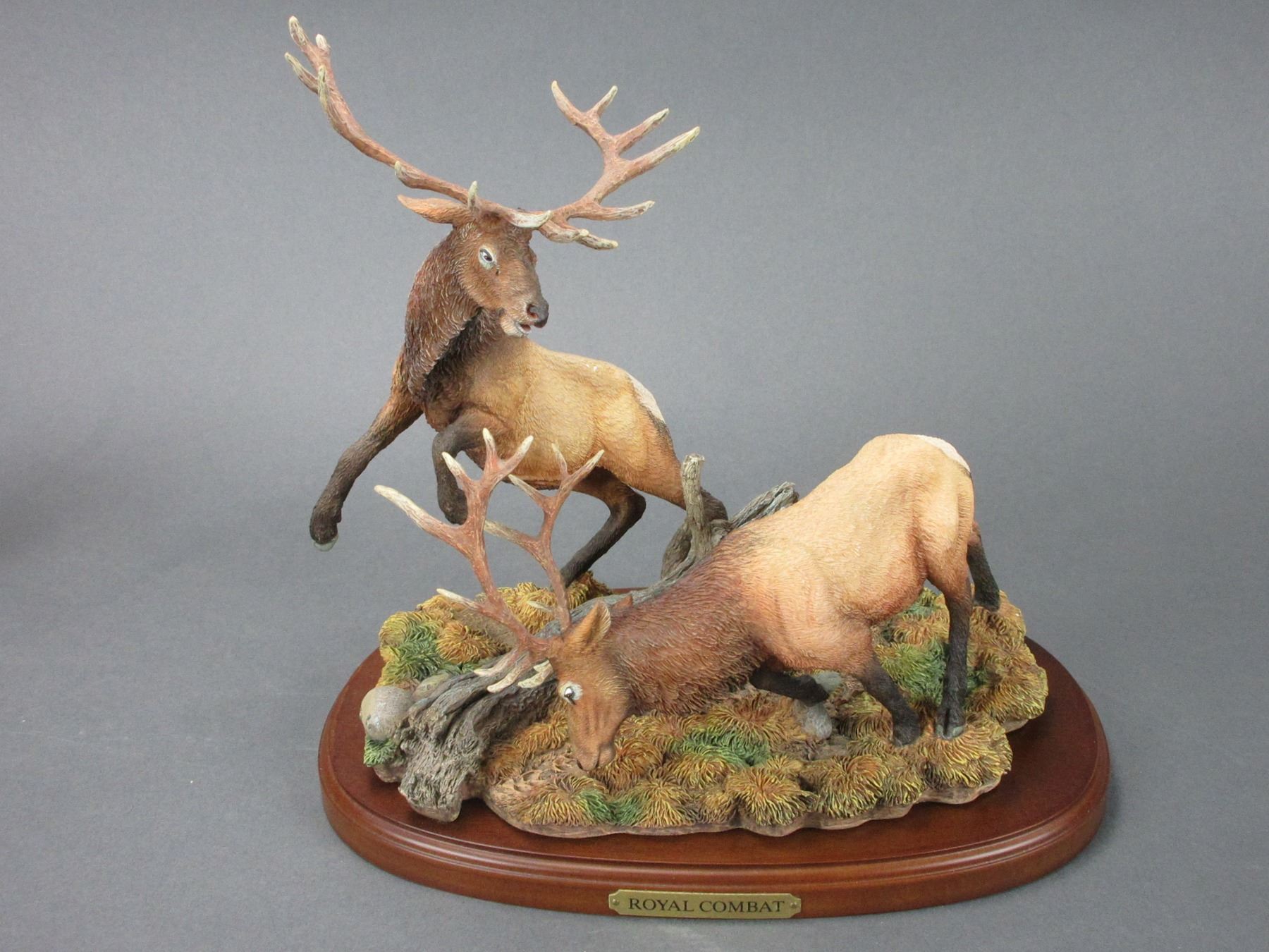 2 Danbury Mint Resin Statues- "Hot Pursuit"- Nick Bibby- "Royal Combat"- Doug Eck