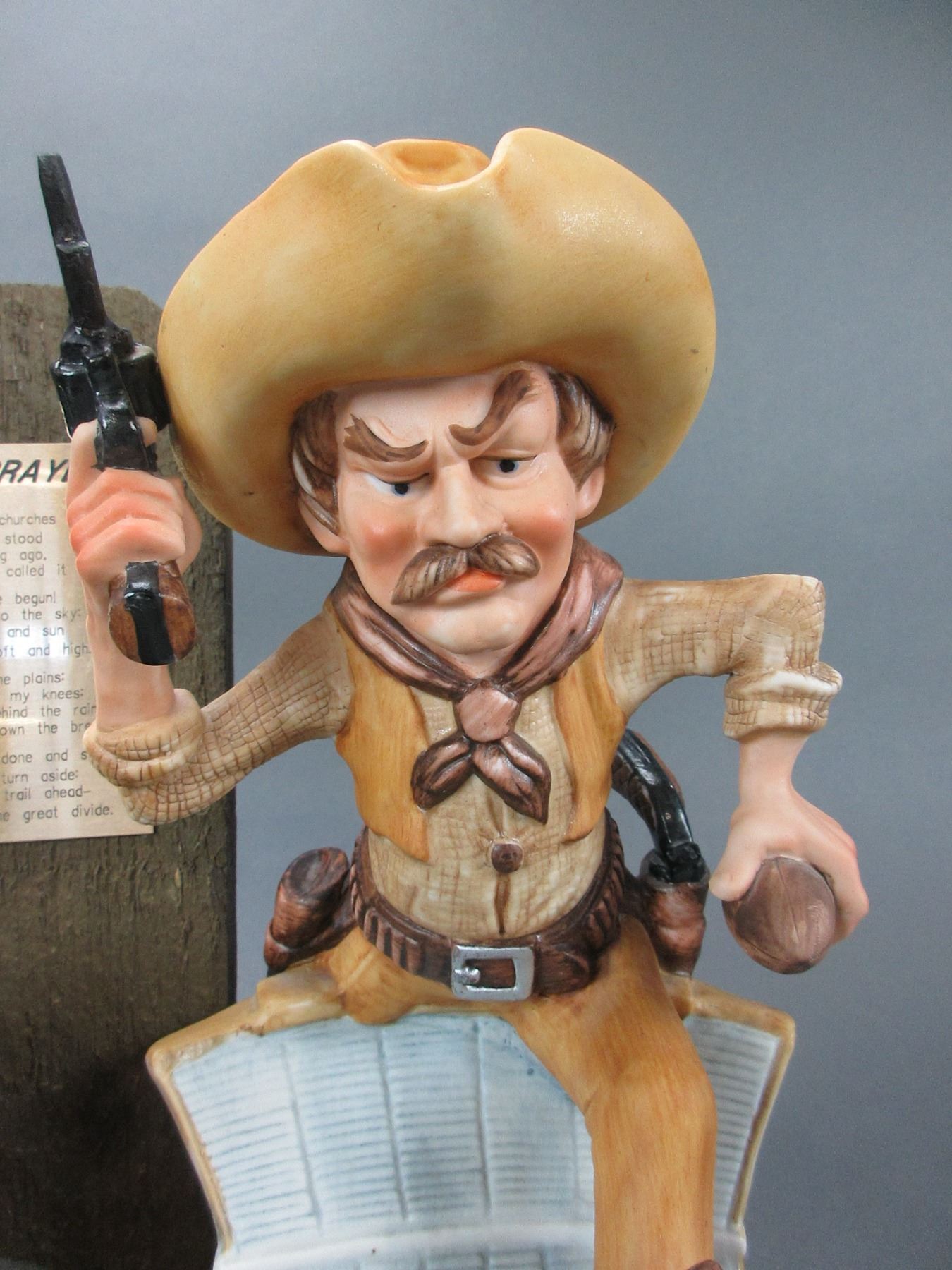 Resin Cowboy Statue- Plaster Cowboy Joe Decanter/Music Box- Cowboy ...