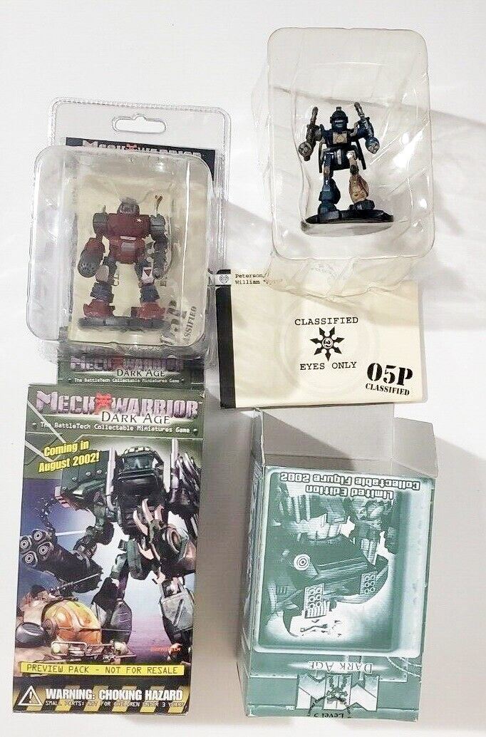 MECH WARRIOR DARK AGE PRETVIEW PACK NIKOL BRAHE 174 PYRO PETERSON 120F