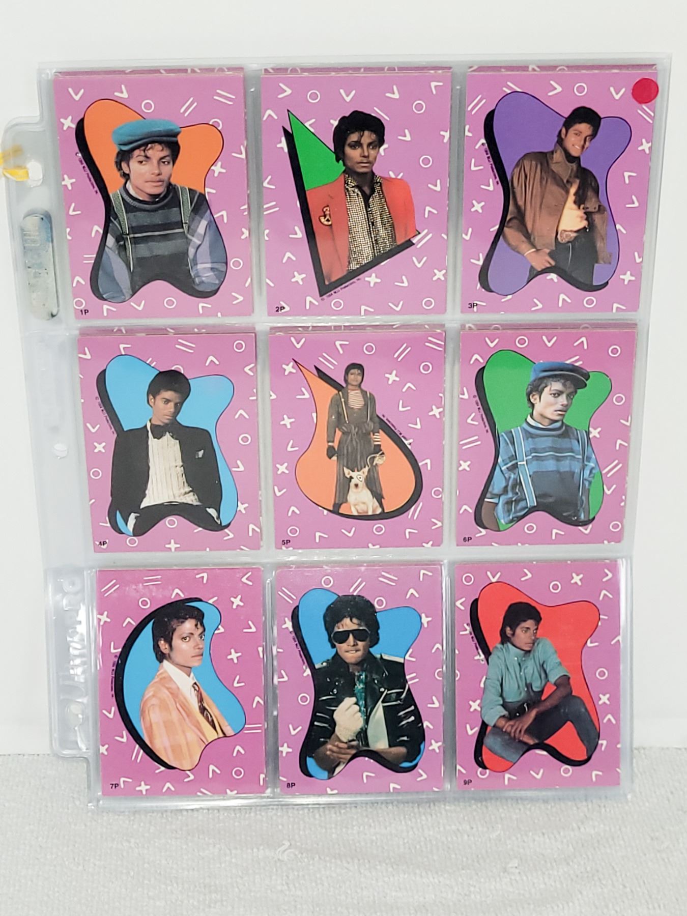 MICHAEL JACKSON TRADING CARDS INCOMPLETE BLUE AND RED BORDERS 31 CARDS